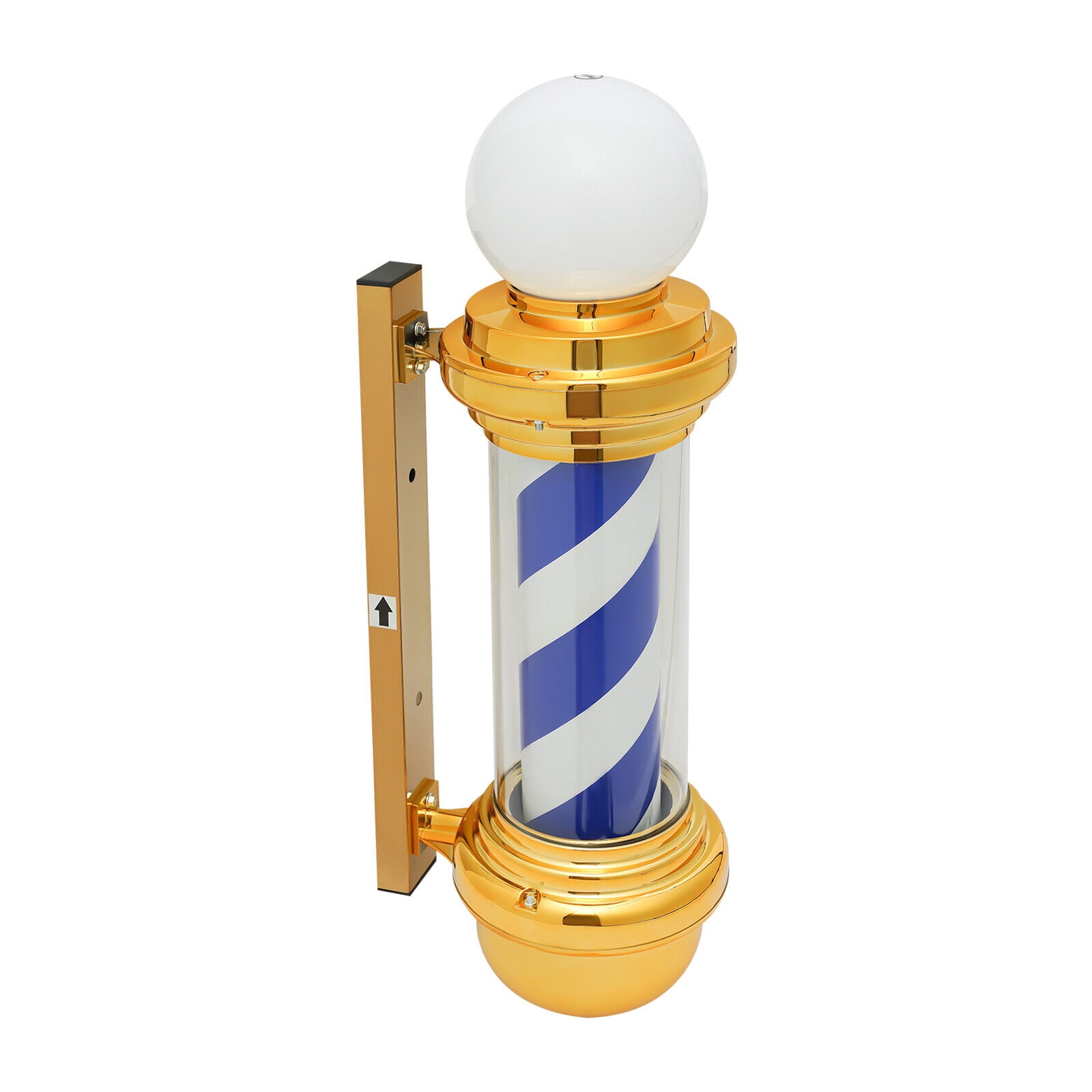 Classic Barber Shop Pole Light Rotating Blue,White,Gold LED Stripe Sign ...