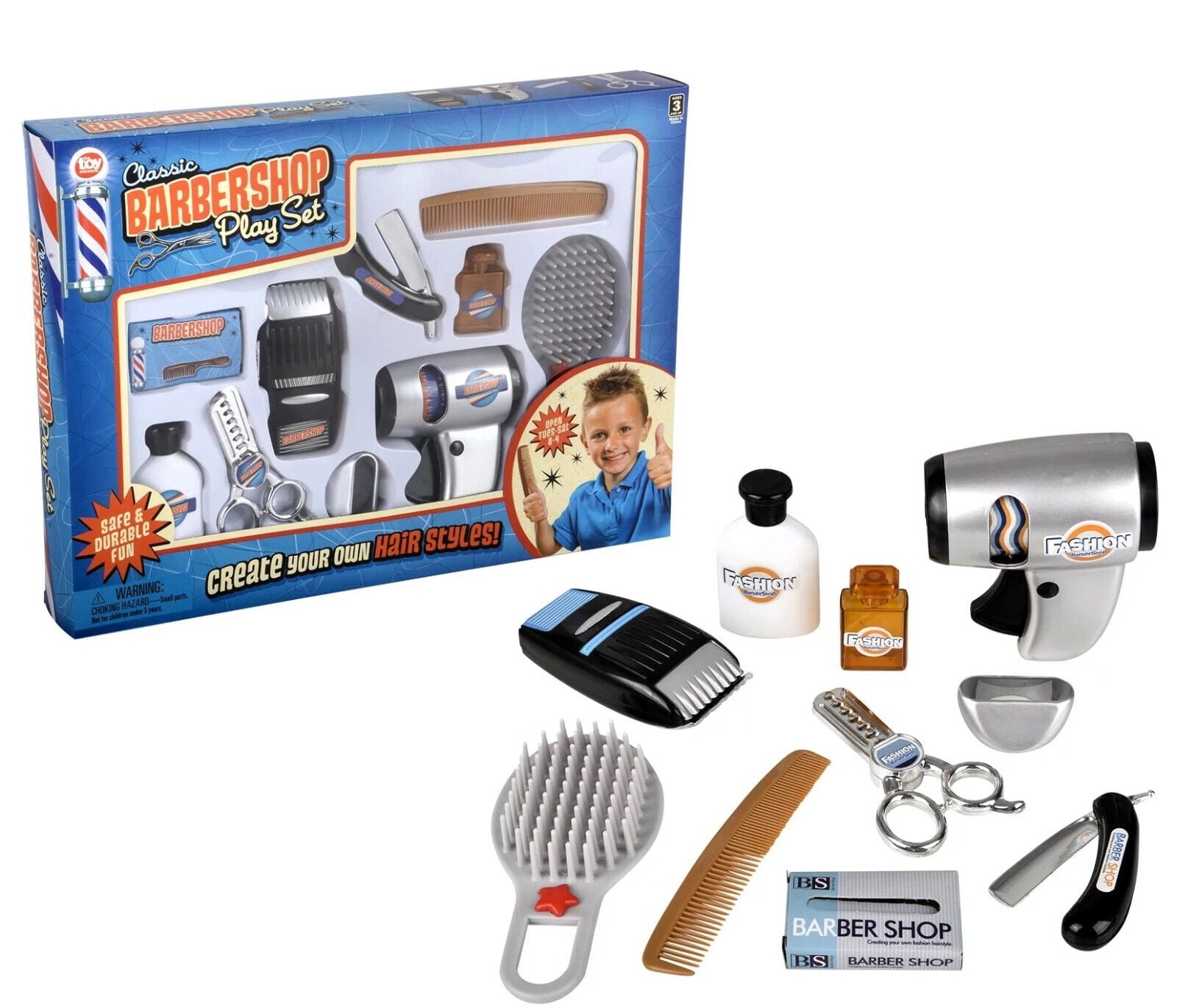 Classic Barbershop Play Set (10 Pieces) Create Your Own Hair Styles ...
