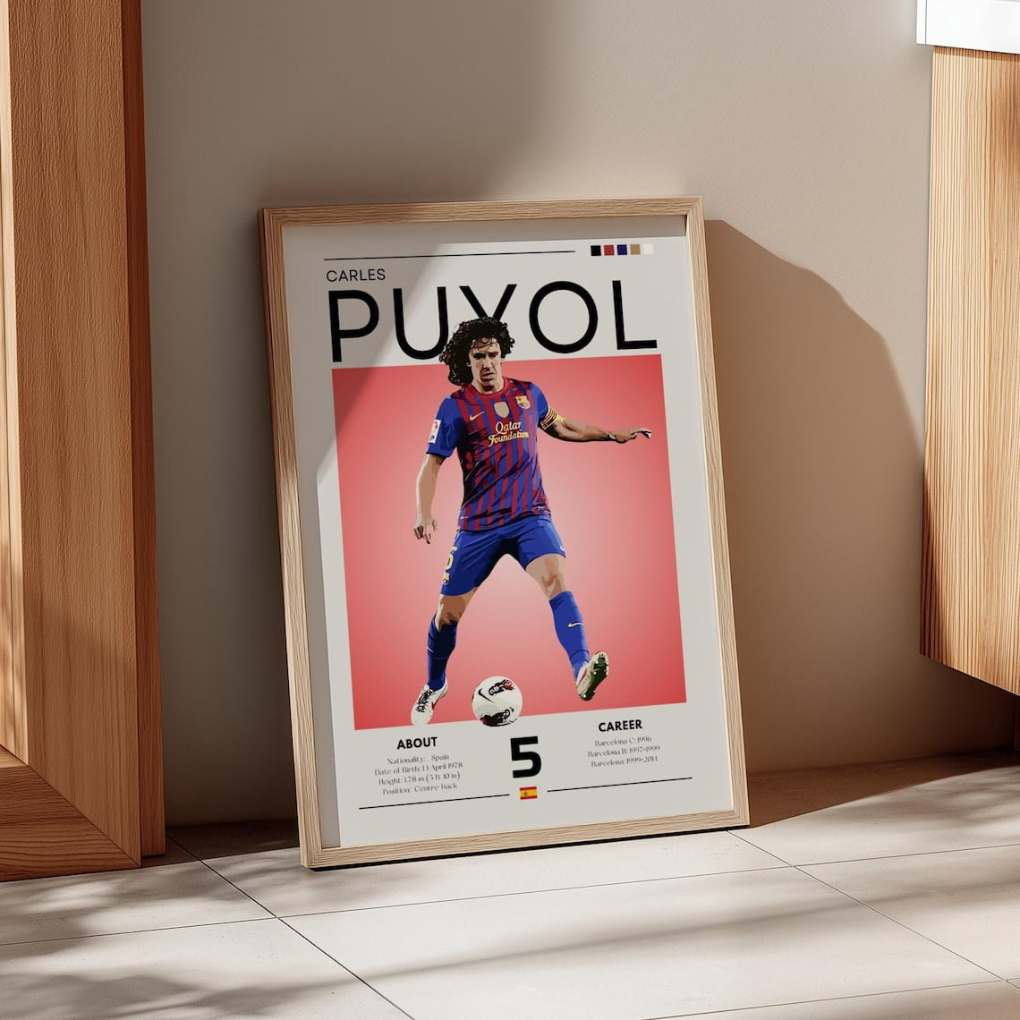 Classic Barcelona Soccer Wall Decor Legendary Captain Carles Puyol ...