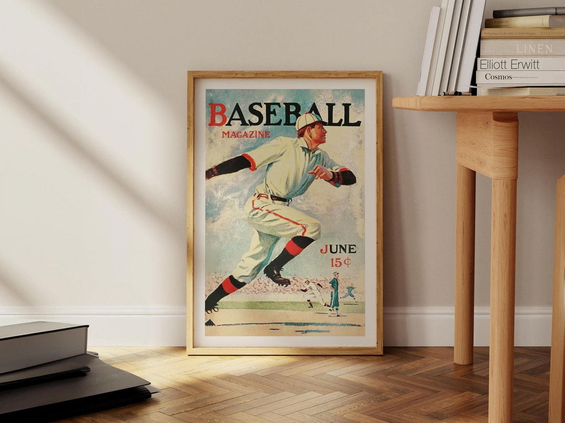 Classic Baseball Art Retro Baseball Sports Fan Decor Home Office ...