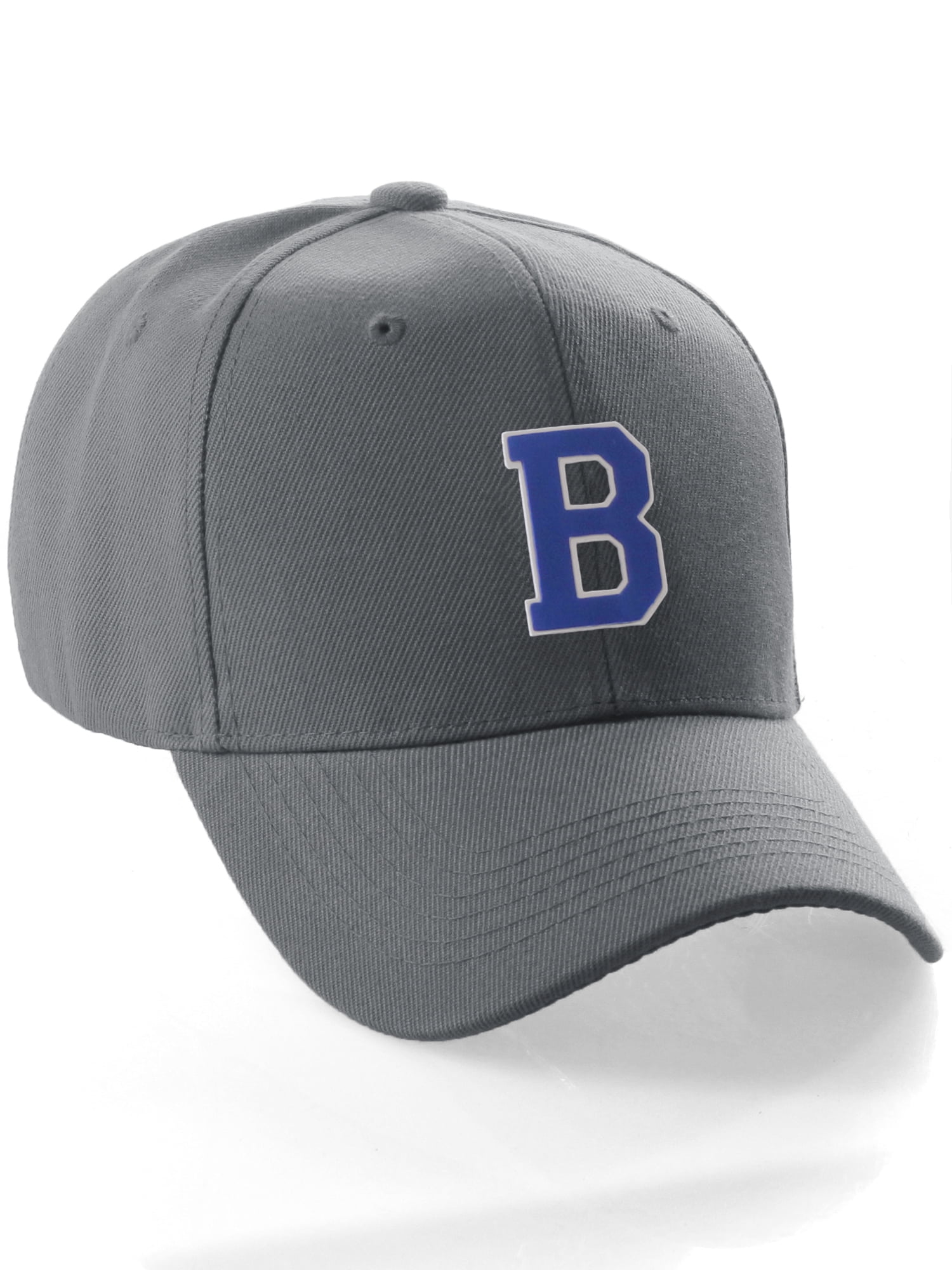 Classic Baseball Hat Custom A to Z Initial Team Letter, Charcoal Cap ...