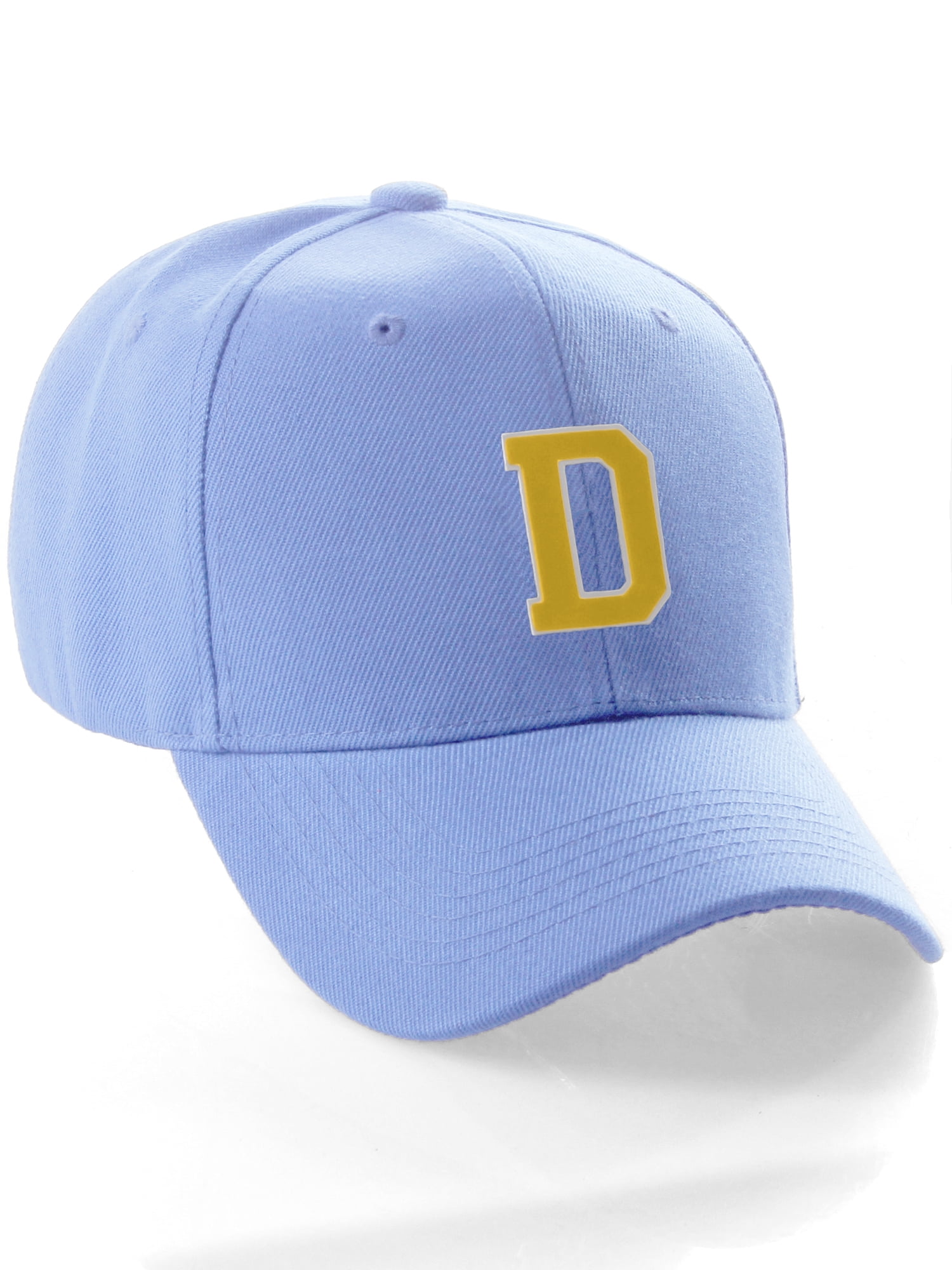 Classic Baseball Hat Custom A to Z Initial Team Letter, Sky Cap White ...