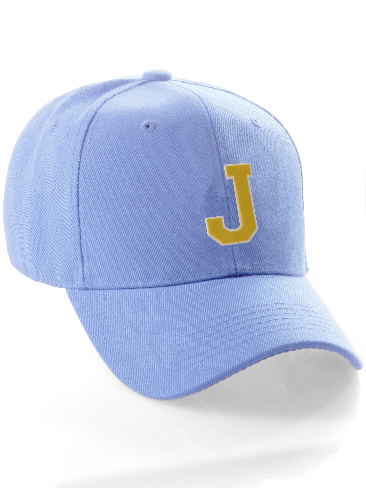 Classic Baseball Hat Custom A to Z Initial Team Letter, Sky Cap White ...