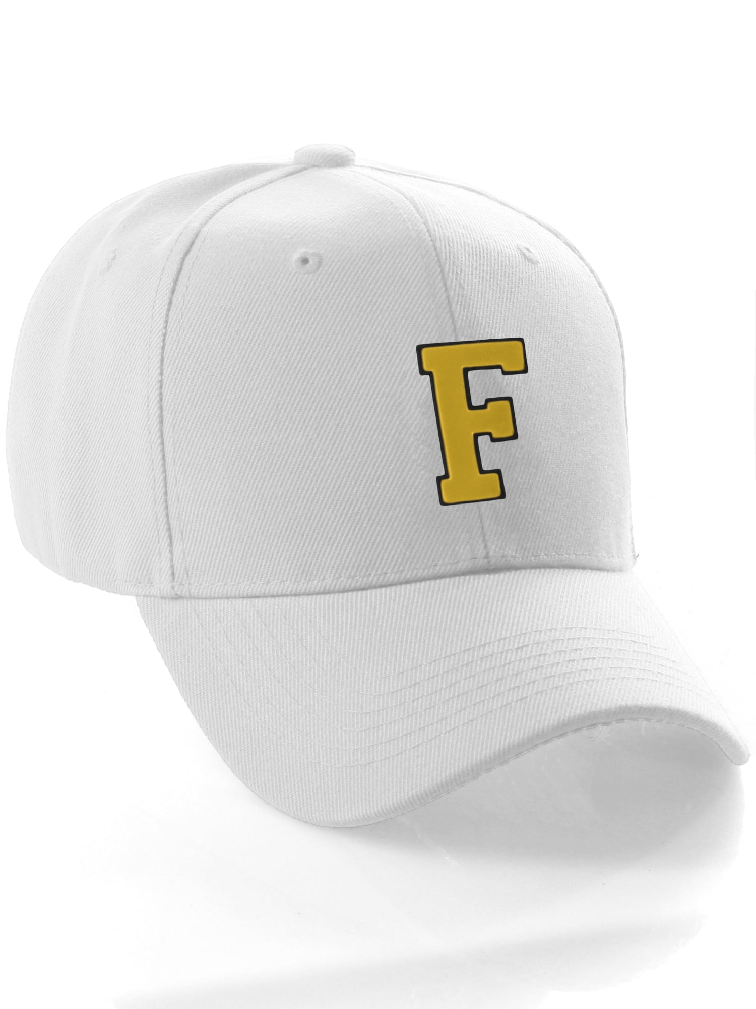 Classic Baseball Hat Custom A to Z Initial Team Letter, White Cap Black ...