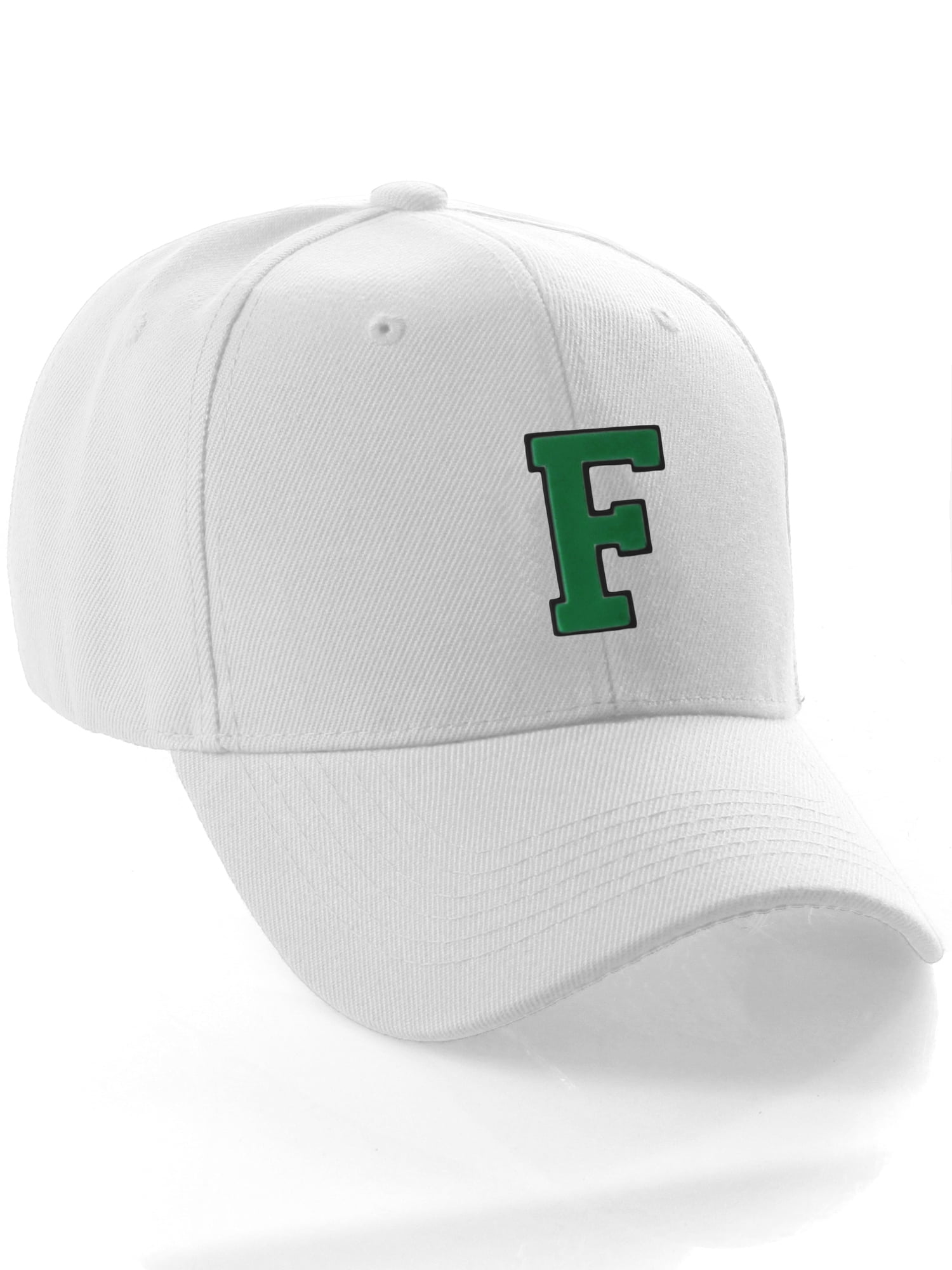 Classic Baseball Hat Custom A to Z Initial Team Letter, White Cap Black ...