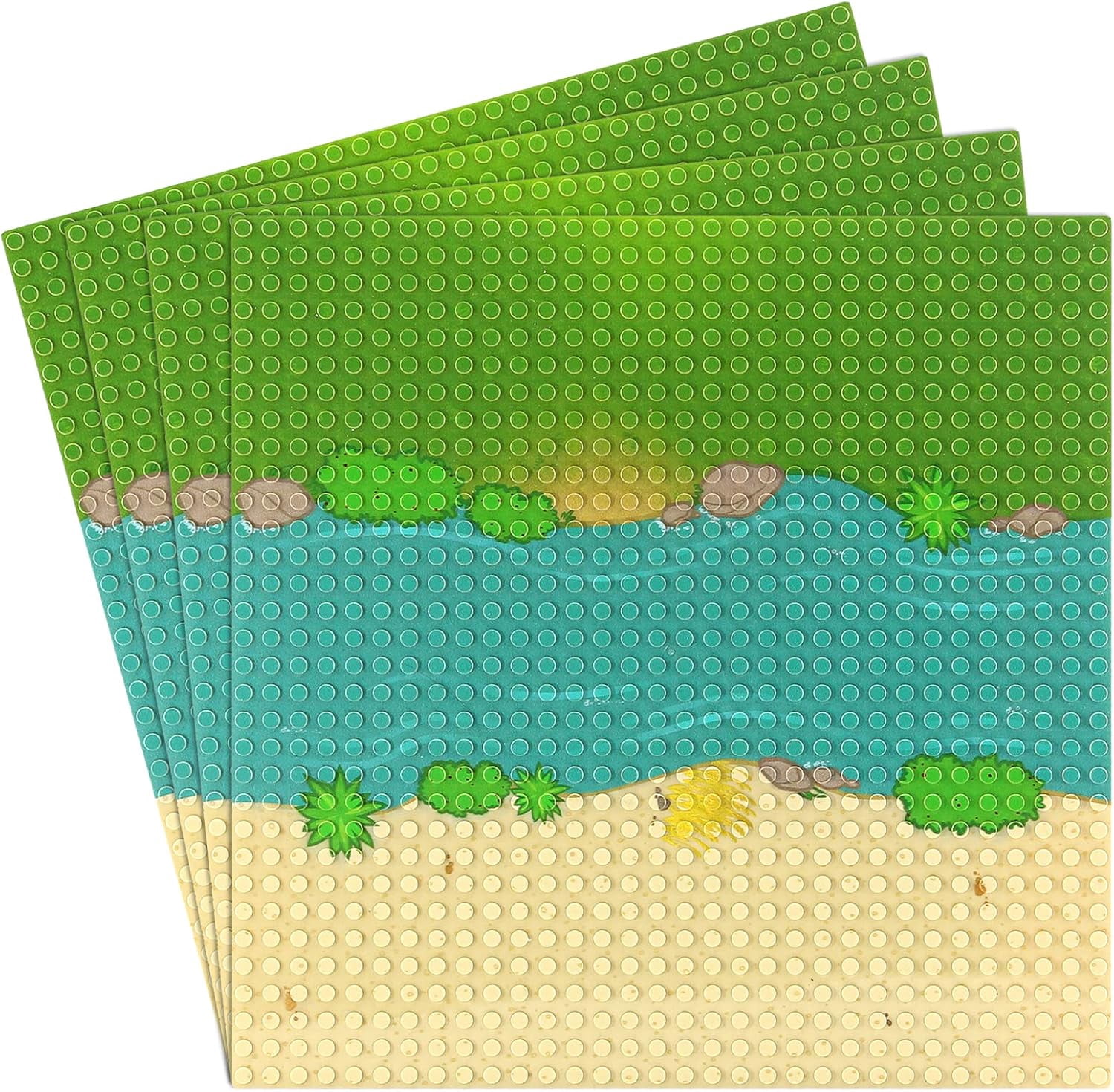 Classic Baseplate with River and Grassland Pattern, 10 x 10 Inches Base ...