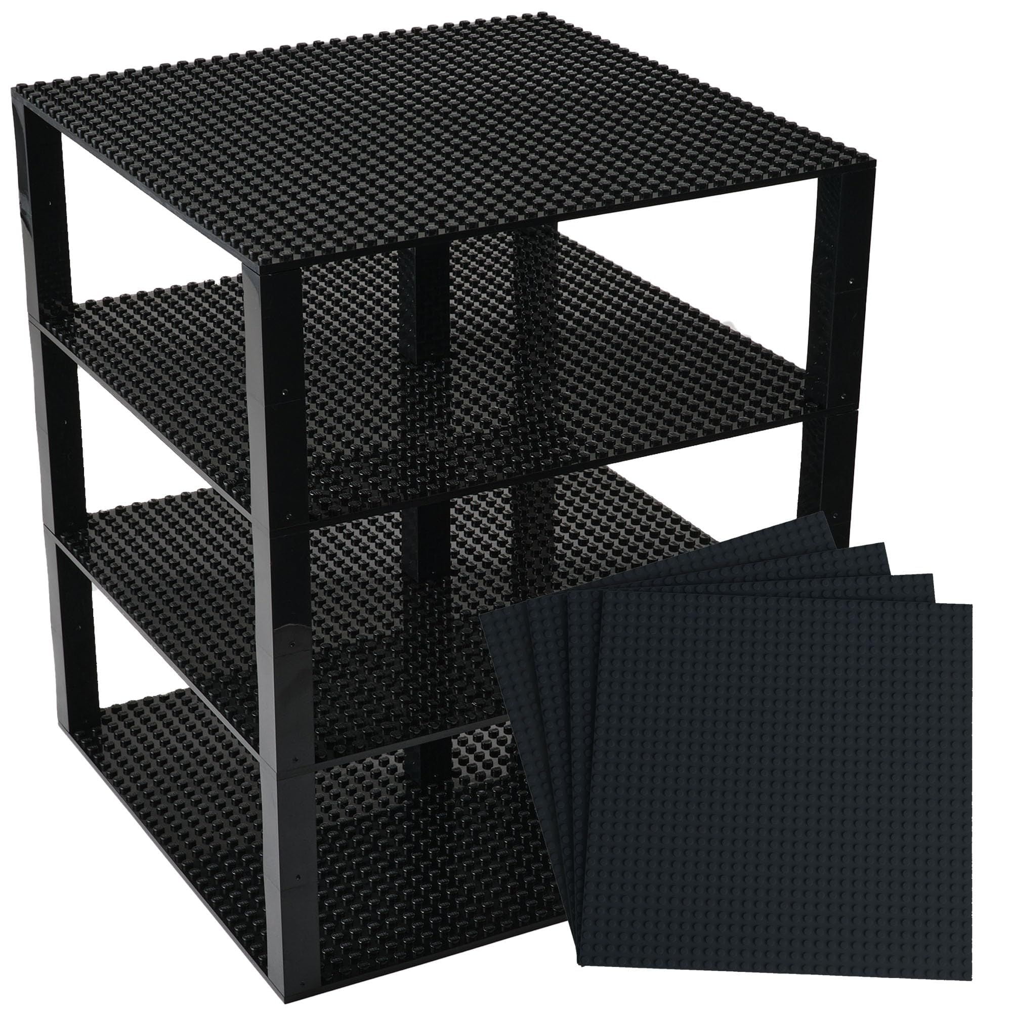 Strictly Briks Classic Baseplates 10" x 10" Brik Tower | 4 Black Base ...
