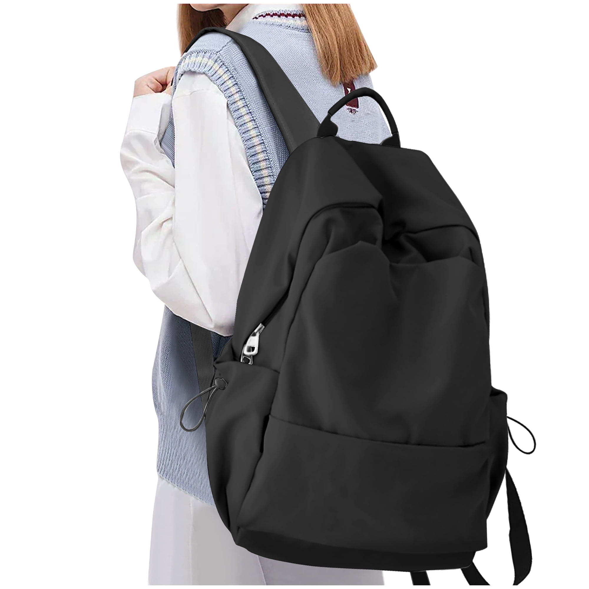Classic Basic Backpack For Women,Waterproof High School Bookbag,Lightweight Casual Travel ...