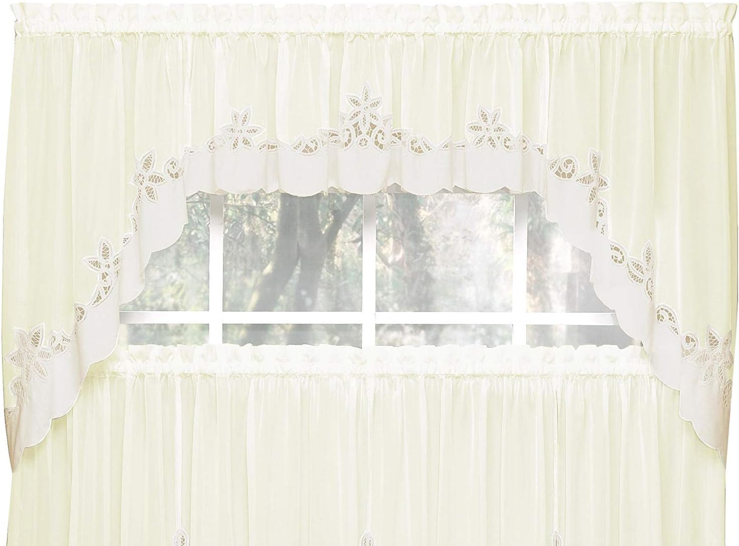 Classic Battenburg Applique Sheer Window Swag, 38-Inch, Ecru - Walmart.com