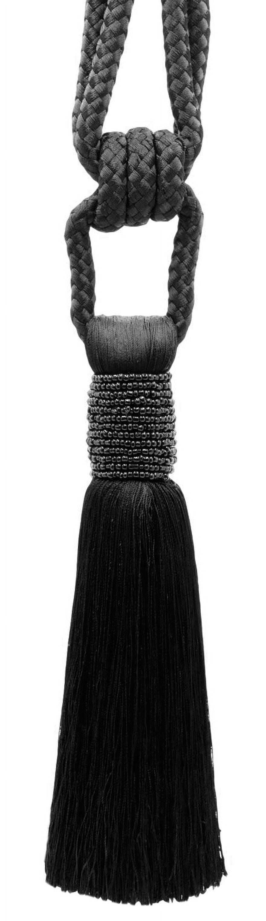 Classic Beaded Tassel Tiebacks, handcrafted with diamond braided cord ...