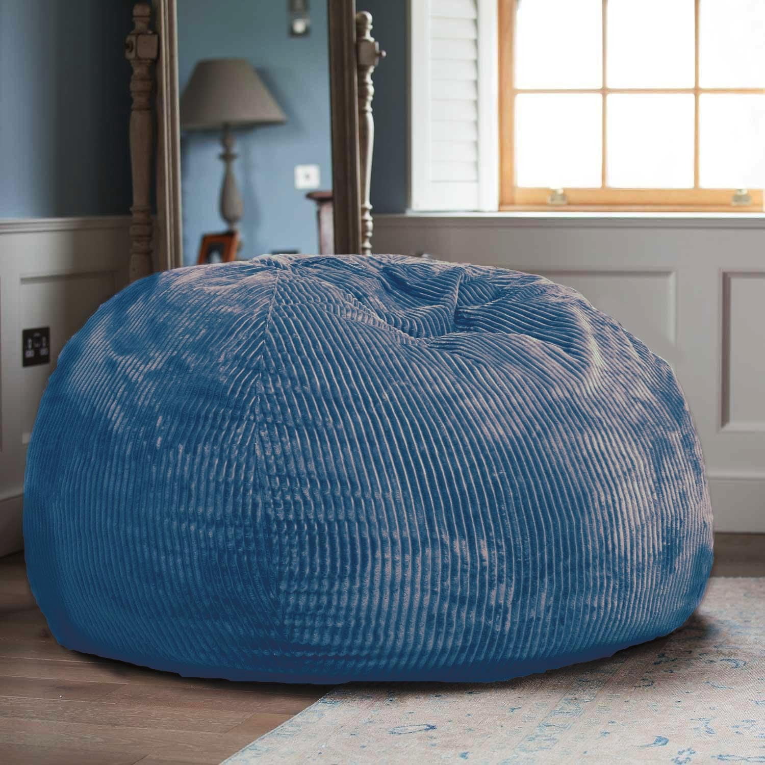 Classic Bean Bag Chair, with Faux Rabbit Fur Cover for Teens and Kids ...
