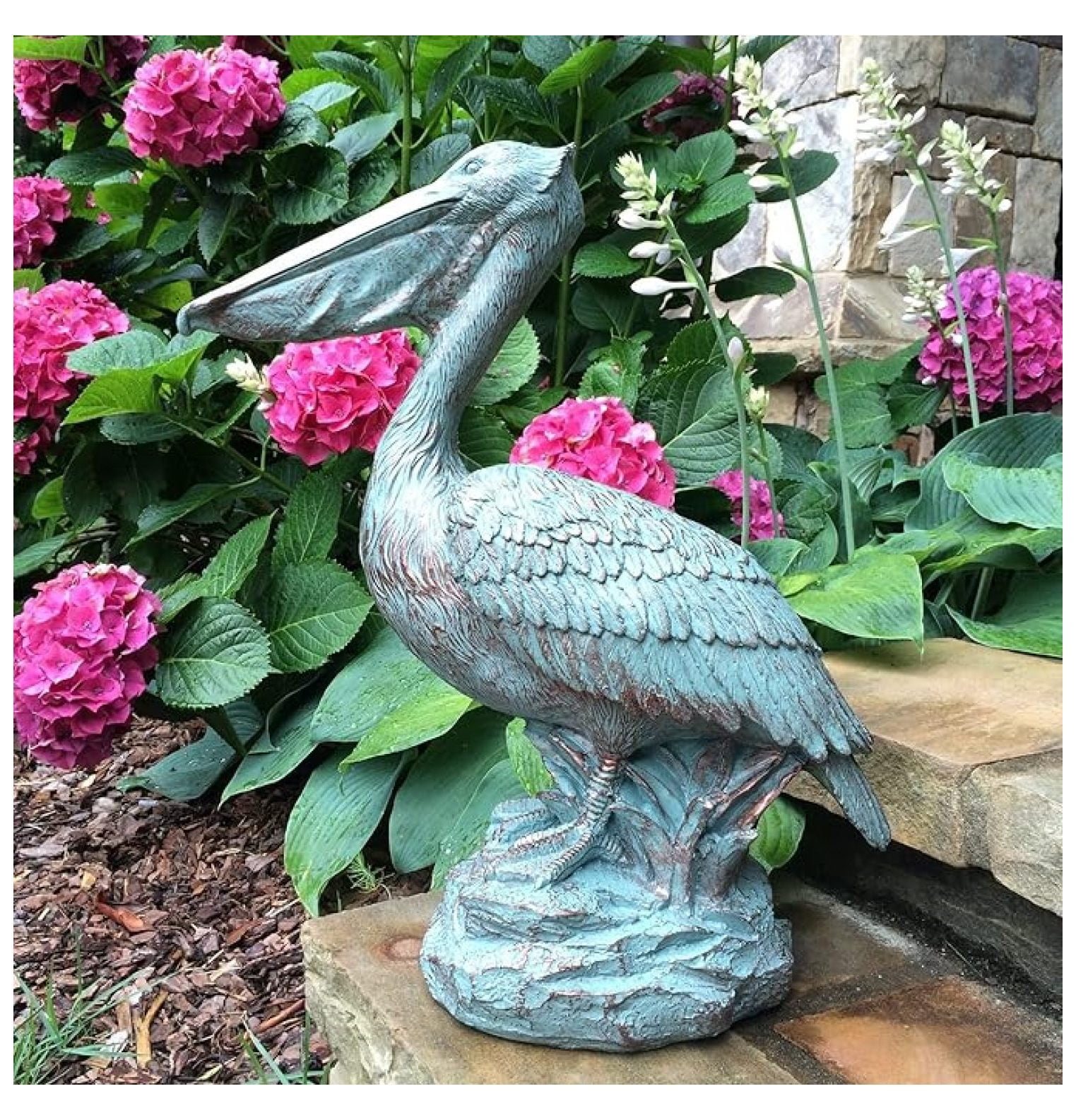 Classic Beautiful Large Bronze Pelican Shorebird Garden Pond Beach Pool ...