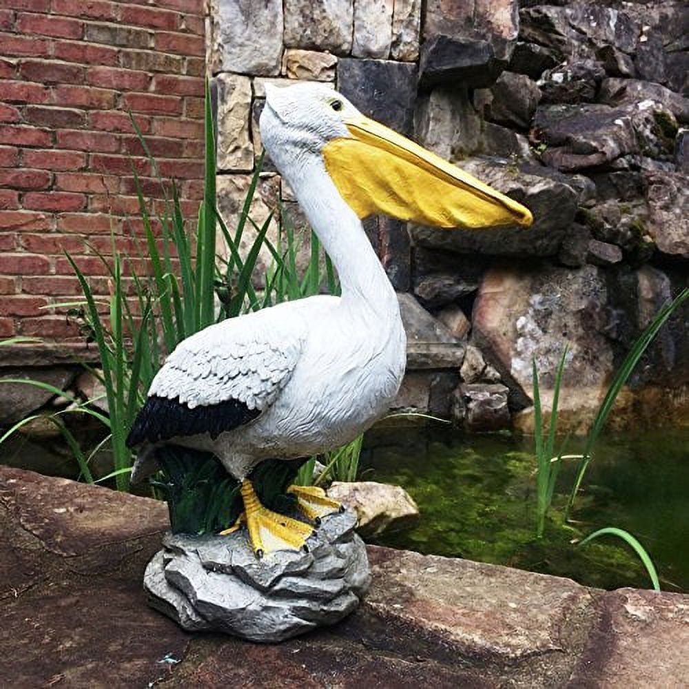 Classic Beautiful Large Natural Finish Pelican Shorebird Garden Pond ...