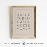 Classic Beige Alphabet Print Nursery Print Muted Tones Nursery Decor ...