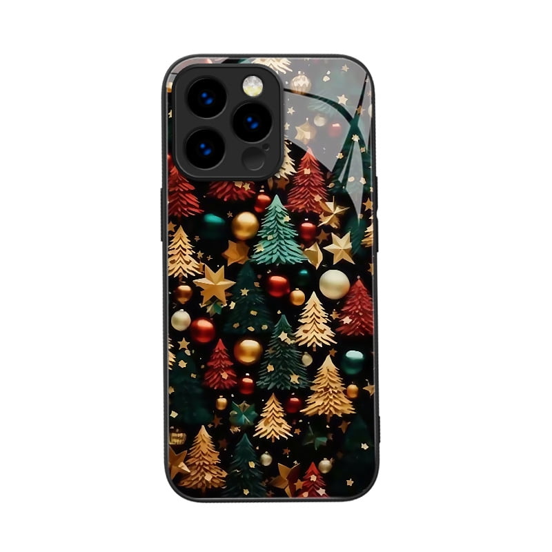 Classic Black Christmas Tree Phone Case - Glossy Glass PBT, Shockproof ...