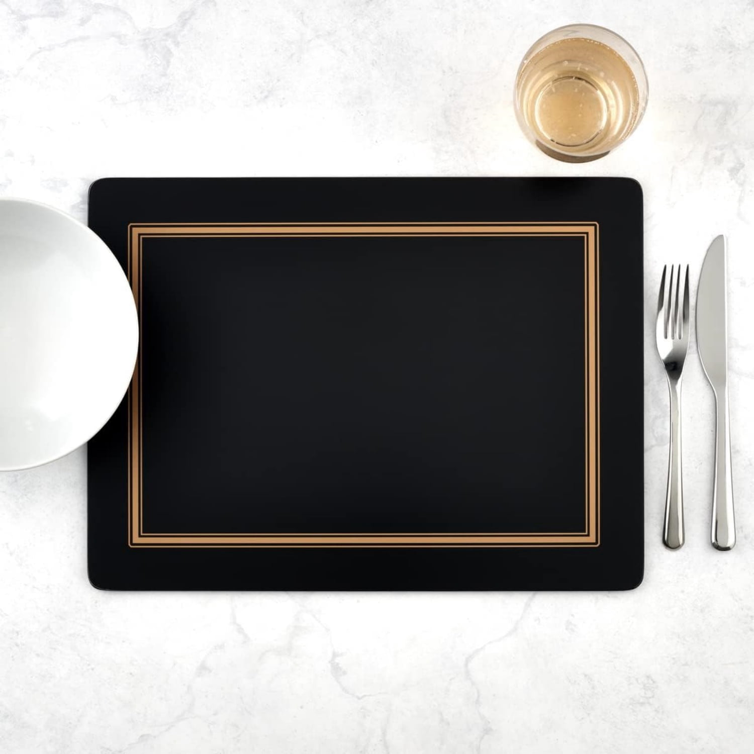 Classic Black Collection Placemats | Set of 4 | Heat Resistant Mats ...