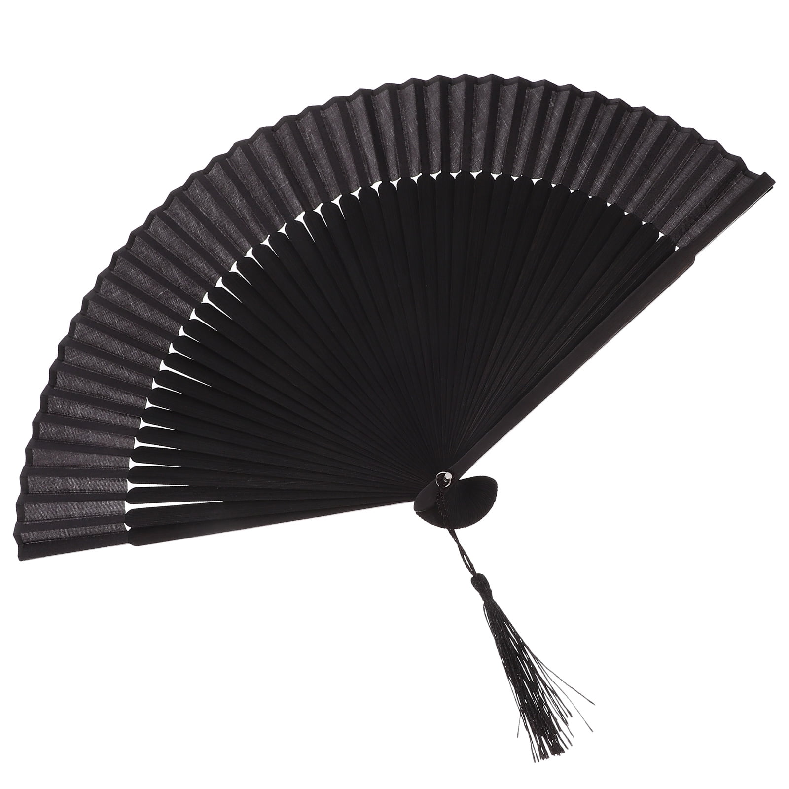 Classic Black Folding Fan Handheld Fan Traditional Folding Fans Cloth ...