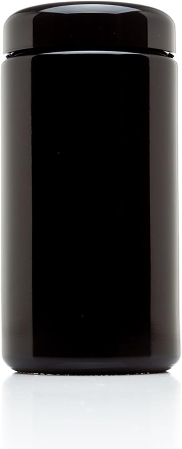 Classic Black Glass Jar 500 ml (17 Fl Oz) Ultraviolet Airtight Smell ...