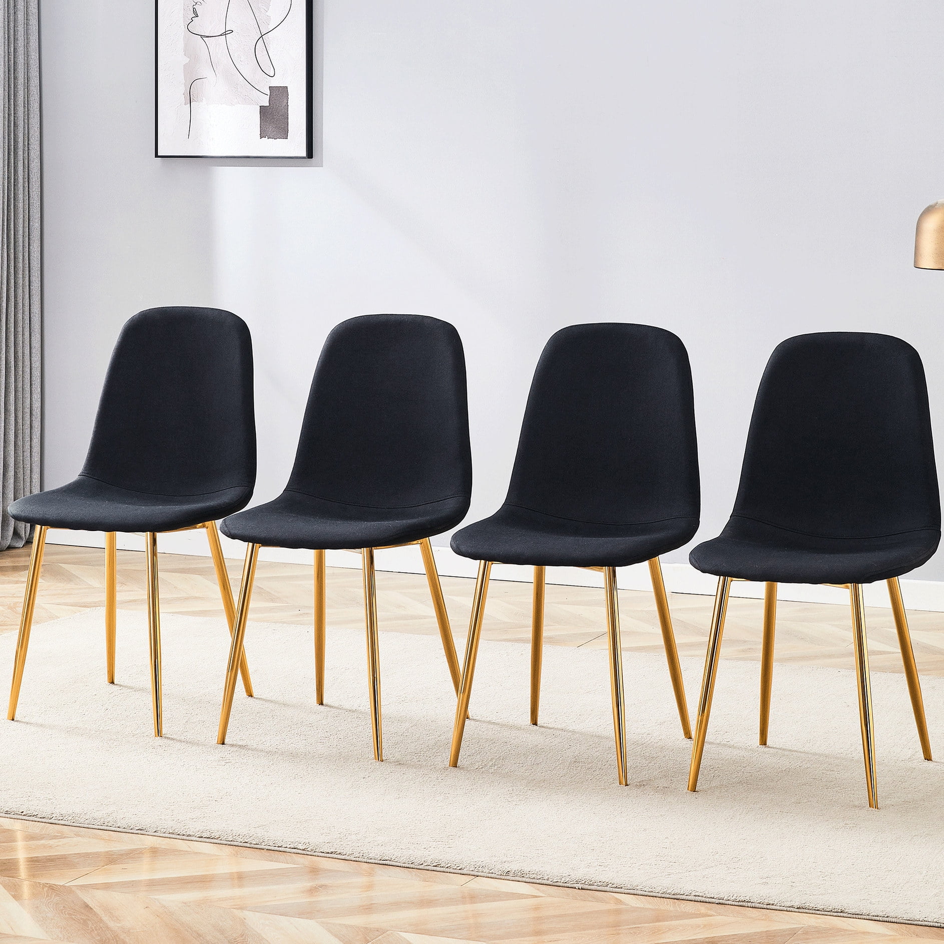 Classic Black Gold Chairs+Integrated Molding Structure”-“Living Room ...