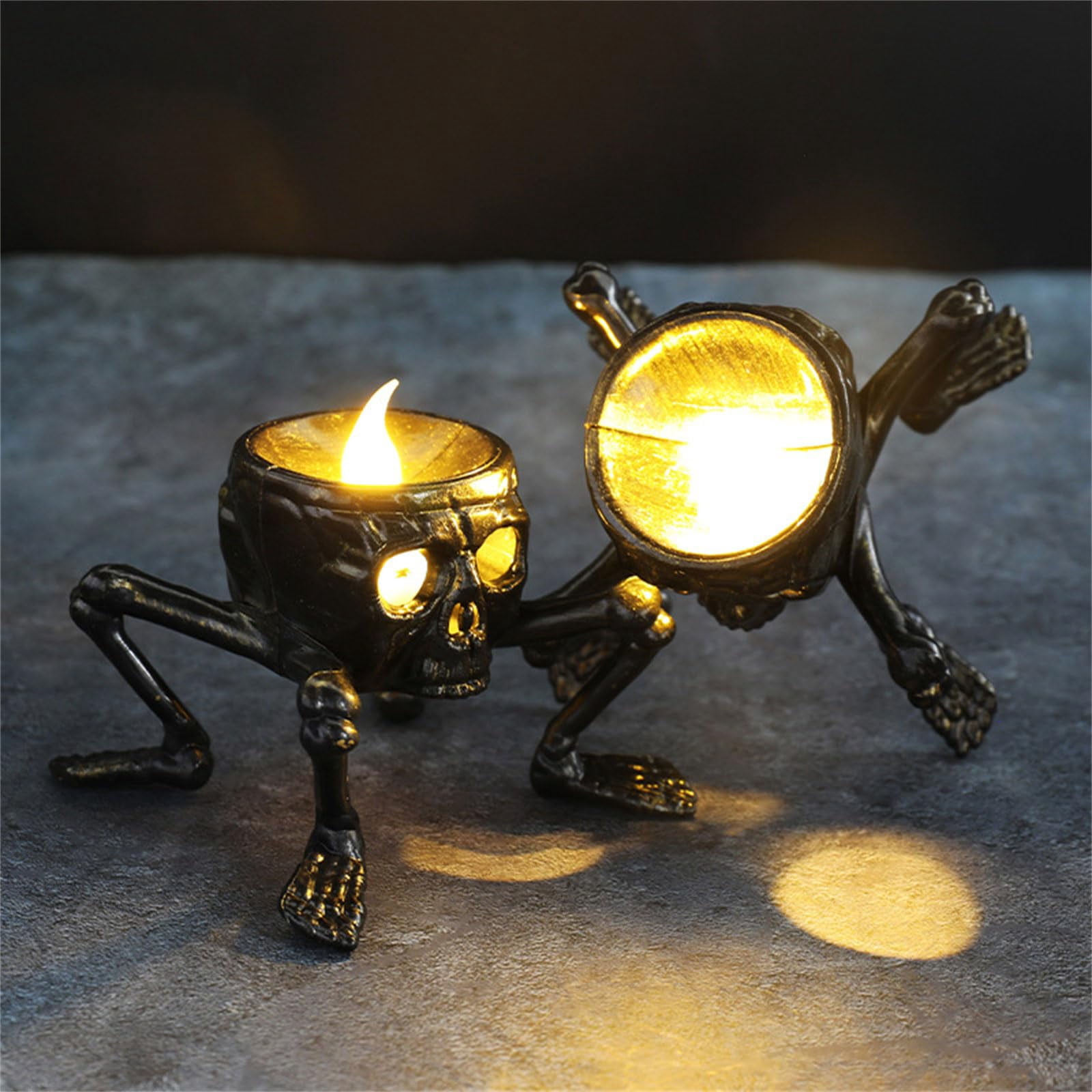 Classic Black Halloween Tea Lights, Creative Skeleton Hand LED Lamp ...