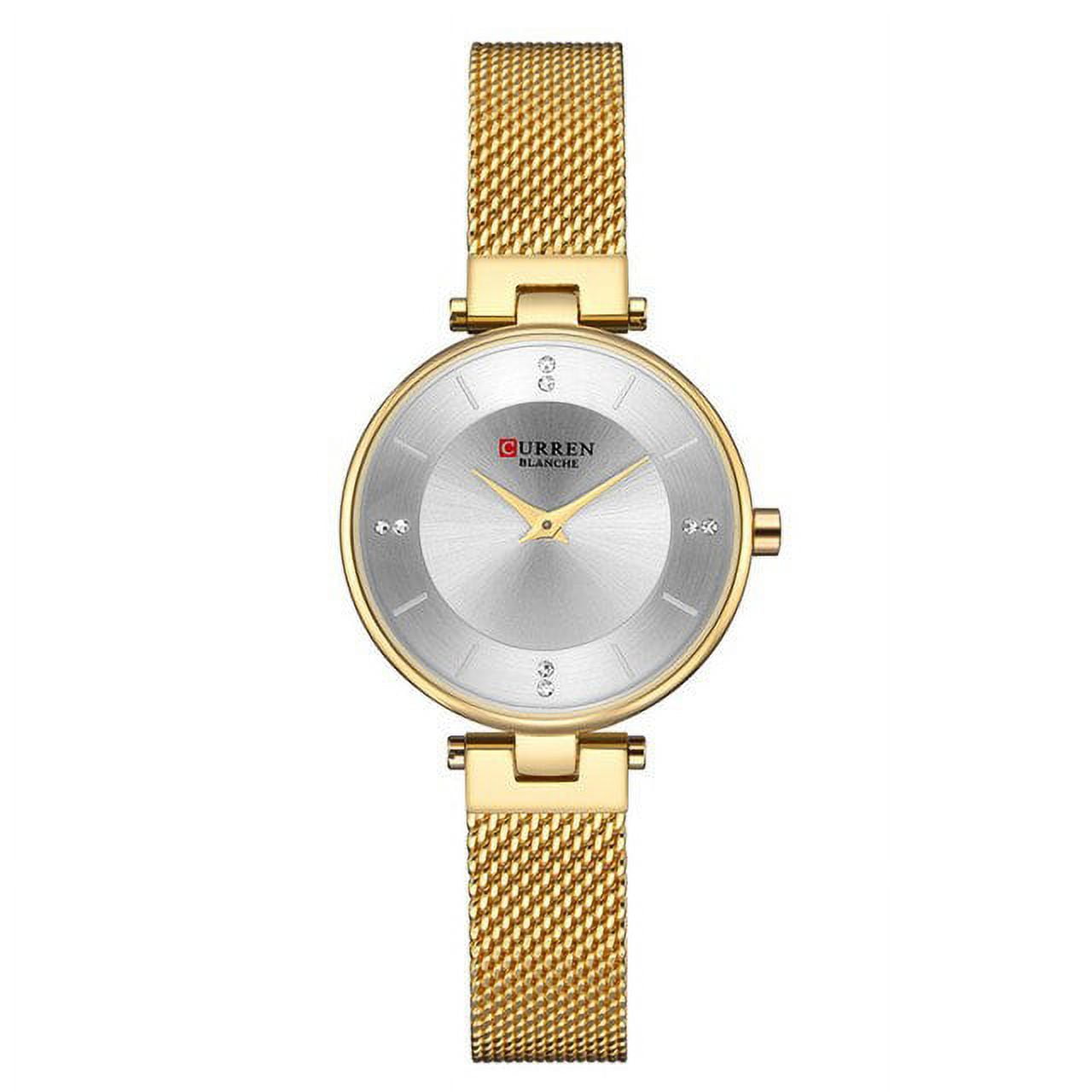 Classic Black Ladies Watches With Rhinestone Women's Fashion Steel Mesh ...