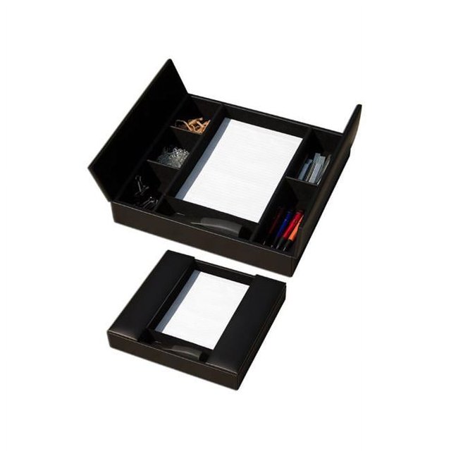 Classic Black Leather Enhanced Conference Room Organizer - Walmart.com