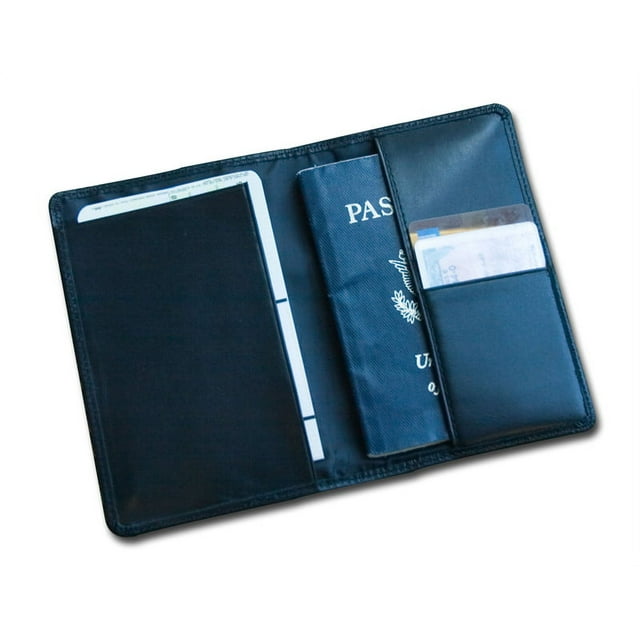 Classic Black Leather Passport Holder - Walmart.com