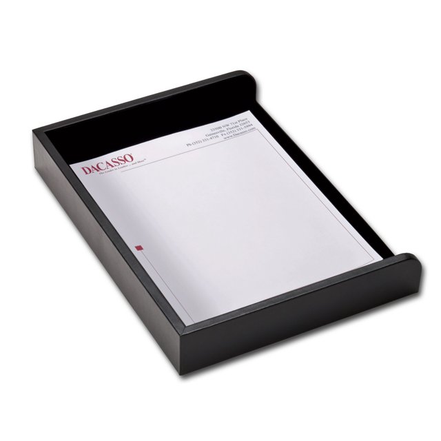 Classic Black Leather Side Load Letter Tray - Walmart.com