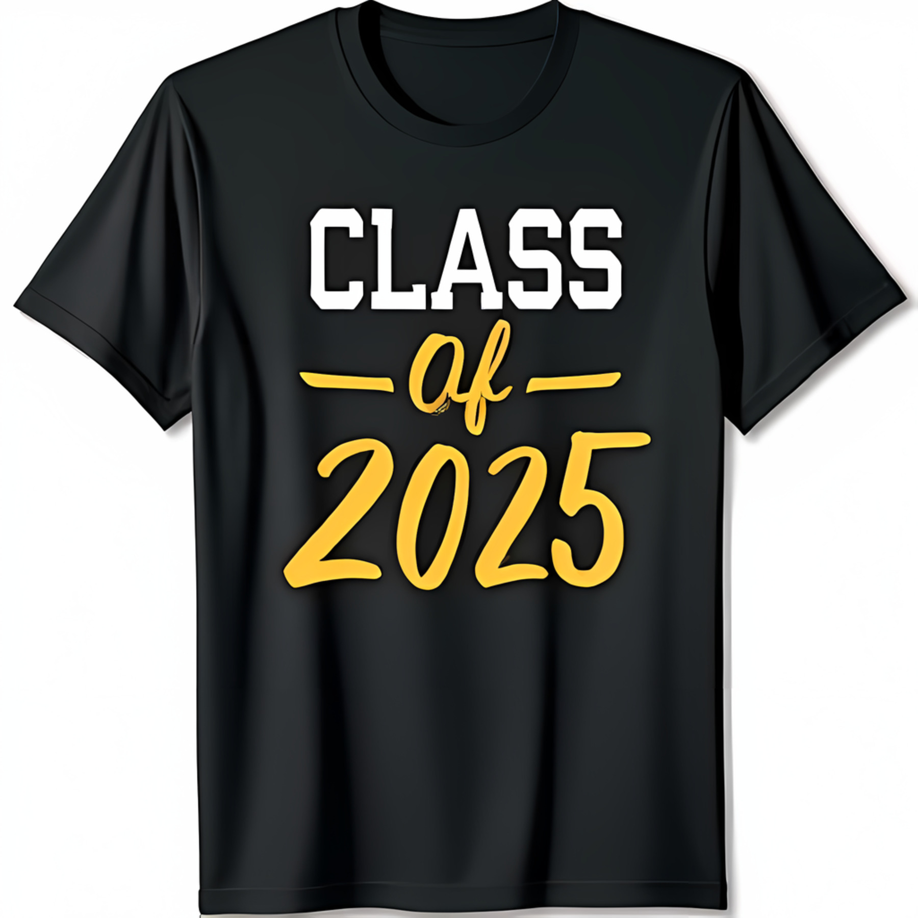 Classic Black T-Shirt with Bold CLASS of 2025 Design for Graduation ...