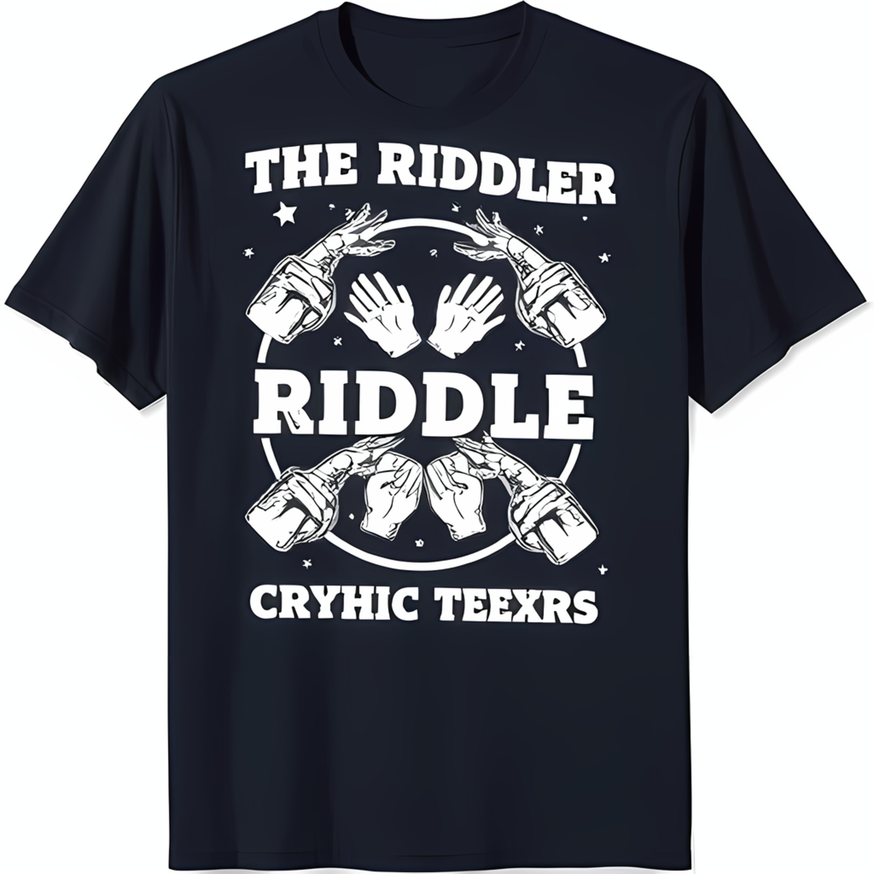 Classic Black T-Shirt with Riddler Graphic: 'The Riddler Riddle' Design ...