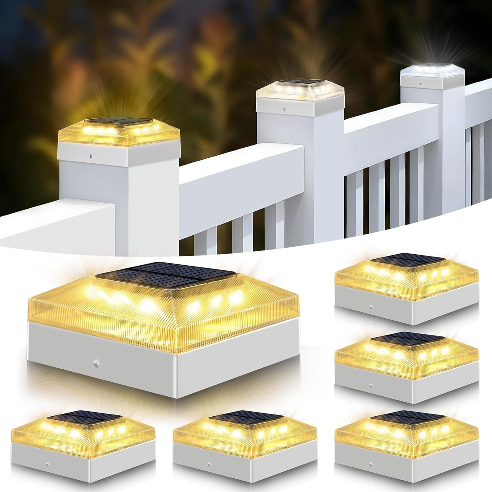 Classic Black & White | 4x4 Solar Post Cap Lights – Waterproof Outdoor ...