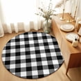 Classic Black and White Buffalo Check Round Area Rug 3ft,Living Room ...