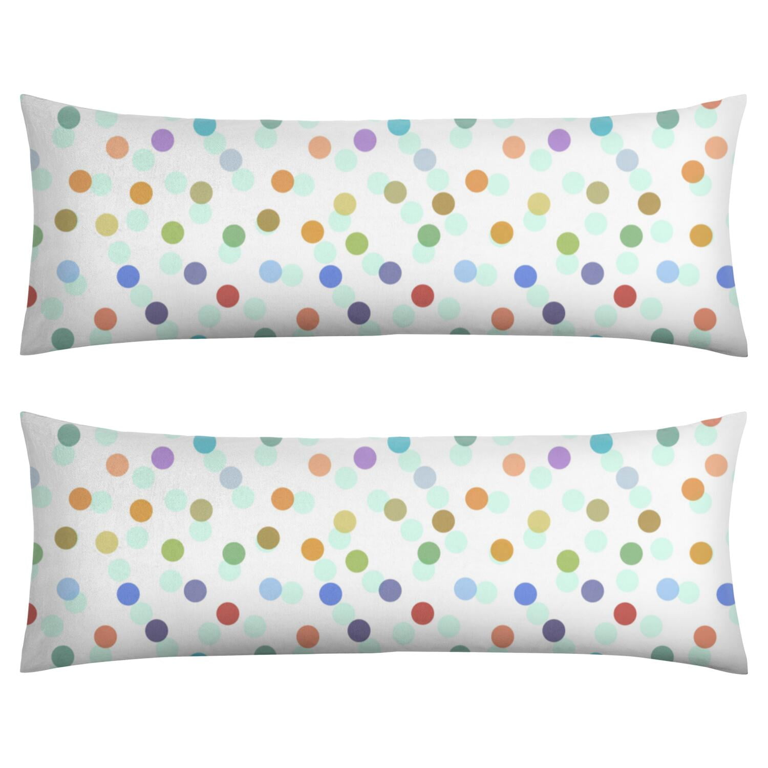 Classic Black And White Polka Dot Pillow Cover 20x54 Stretchy