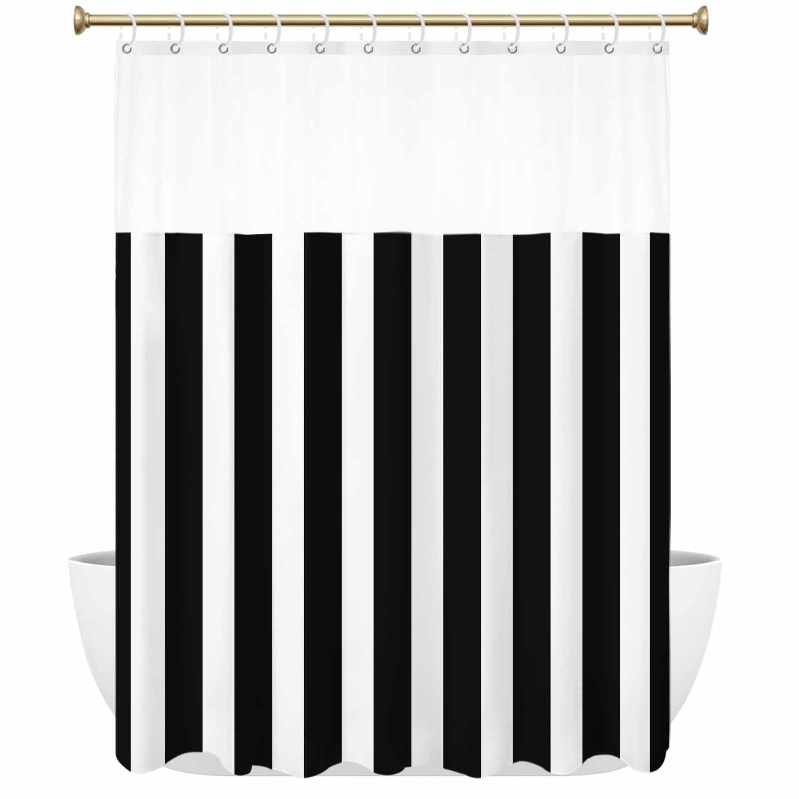 Black And White Stripes Shower Curtain