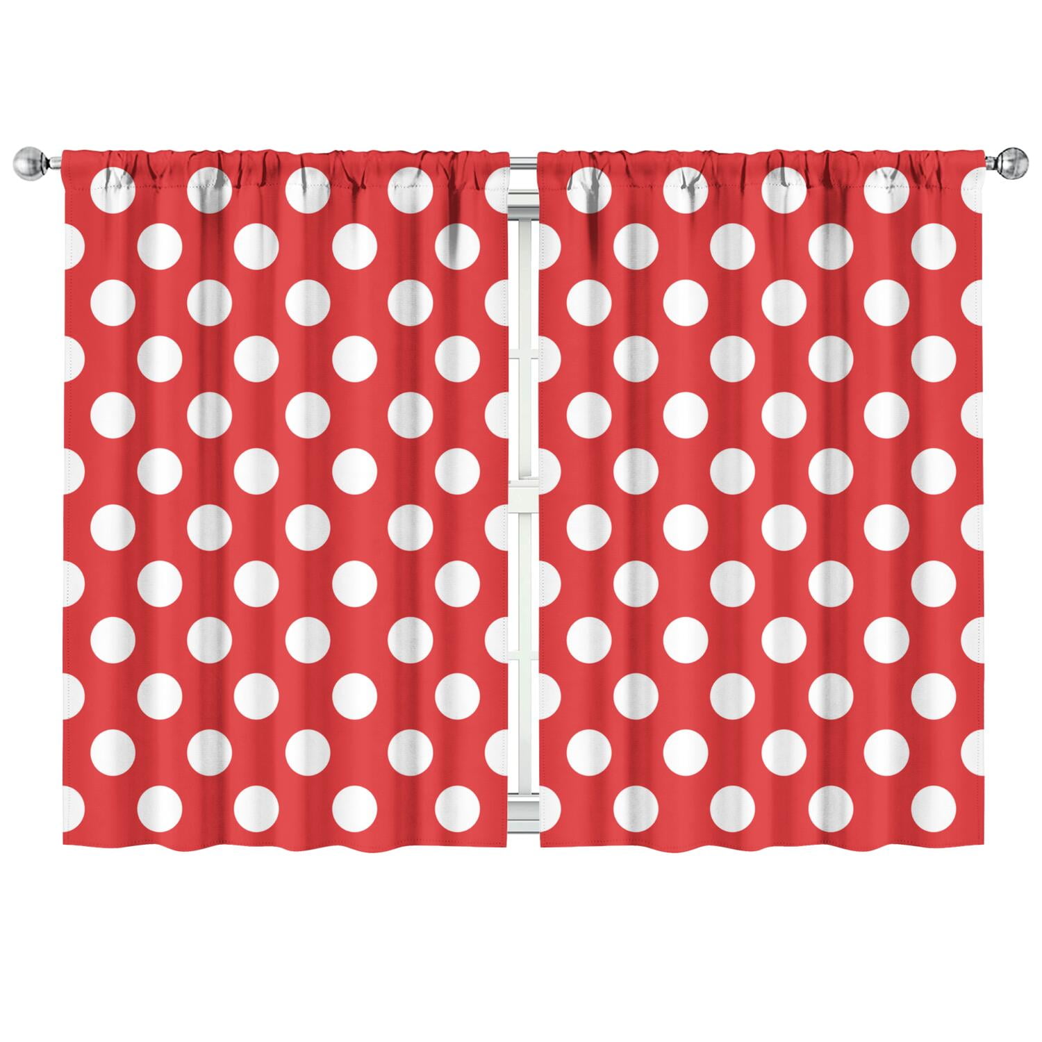 Classic Black and White Polka Dot Kitchen Curtains 2 Panels - 42x63 ...