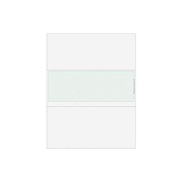 Classic Blank Middle Business Check, Computer Check Paper with Green ...