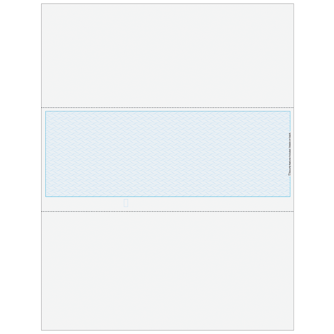 Classic Blank Middle Check, Blank Computer Check Paper with Blue ...