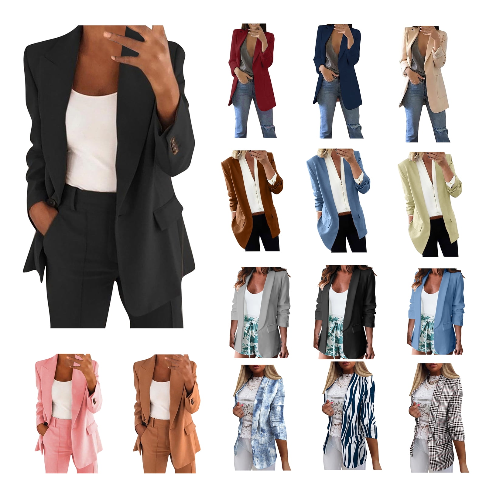 UPPADA Classic Blazer Jackets for Women Business Casual Boyfriend ...