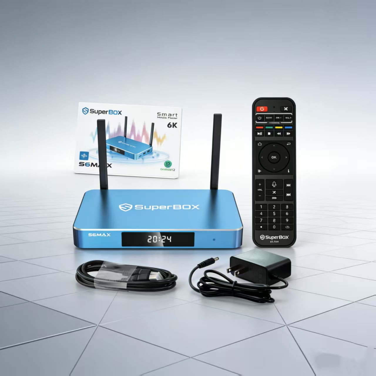 Classic Blue S6 Max 2025 Fully Loaded Superbox All-in-One TV Box 6K HDR ...