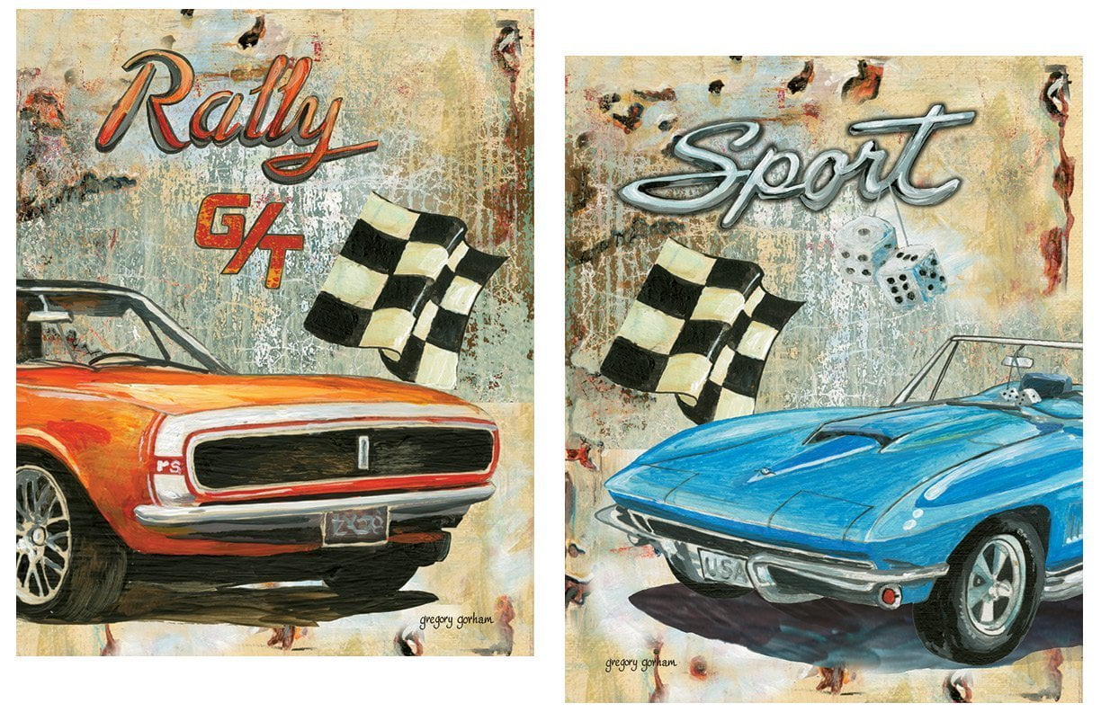 Classic Blue and Orange Rally and Sport Racing Car Adult Decor; 2 - 11 ...