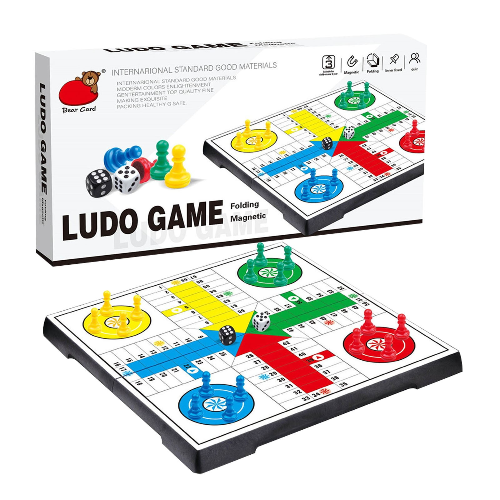 Classic Board Game Set – Chinese Checkers & Ladders, Folding 12.4 ...