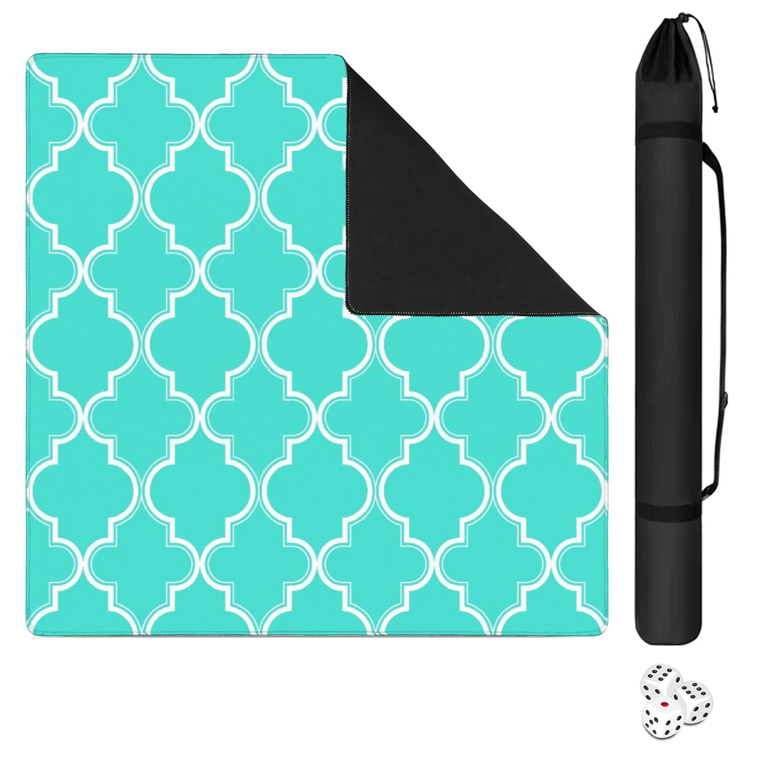 Classic Boho Pattern Non-Slip Game Room Mat 31.5 Inch Square Rubber ...