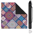 Classic Boho Style Non-Skid Rubber Mahjong Mat 31.5 Inch Square Large ...