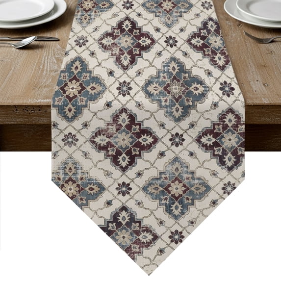 Classic Boho Table Runner Linen Burlap Table Runner 72 Inches Long ...