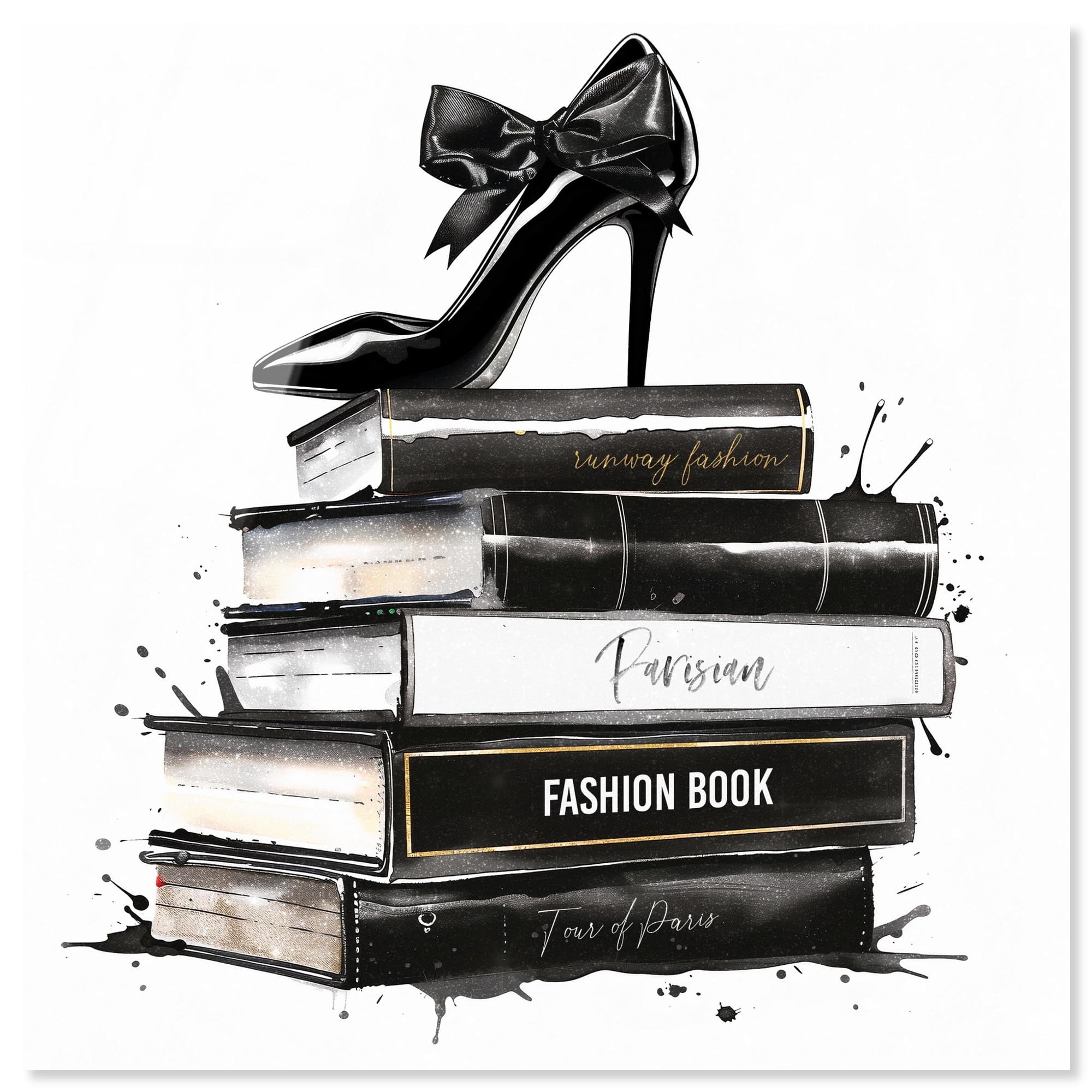 Classic Book Stack Acrylic Fashion Art Prints by Art Remedy, Ready to ...