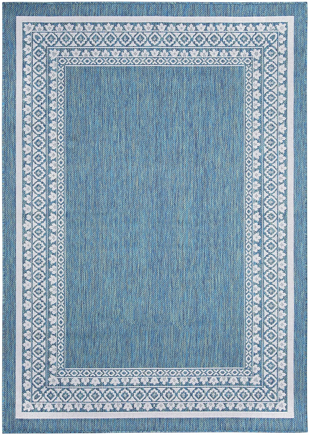 Classic Border Rug - 5 ft. 3 in. x 7 ft. 6 in., Ocean, Indoor/Outdoor ...