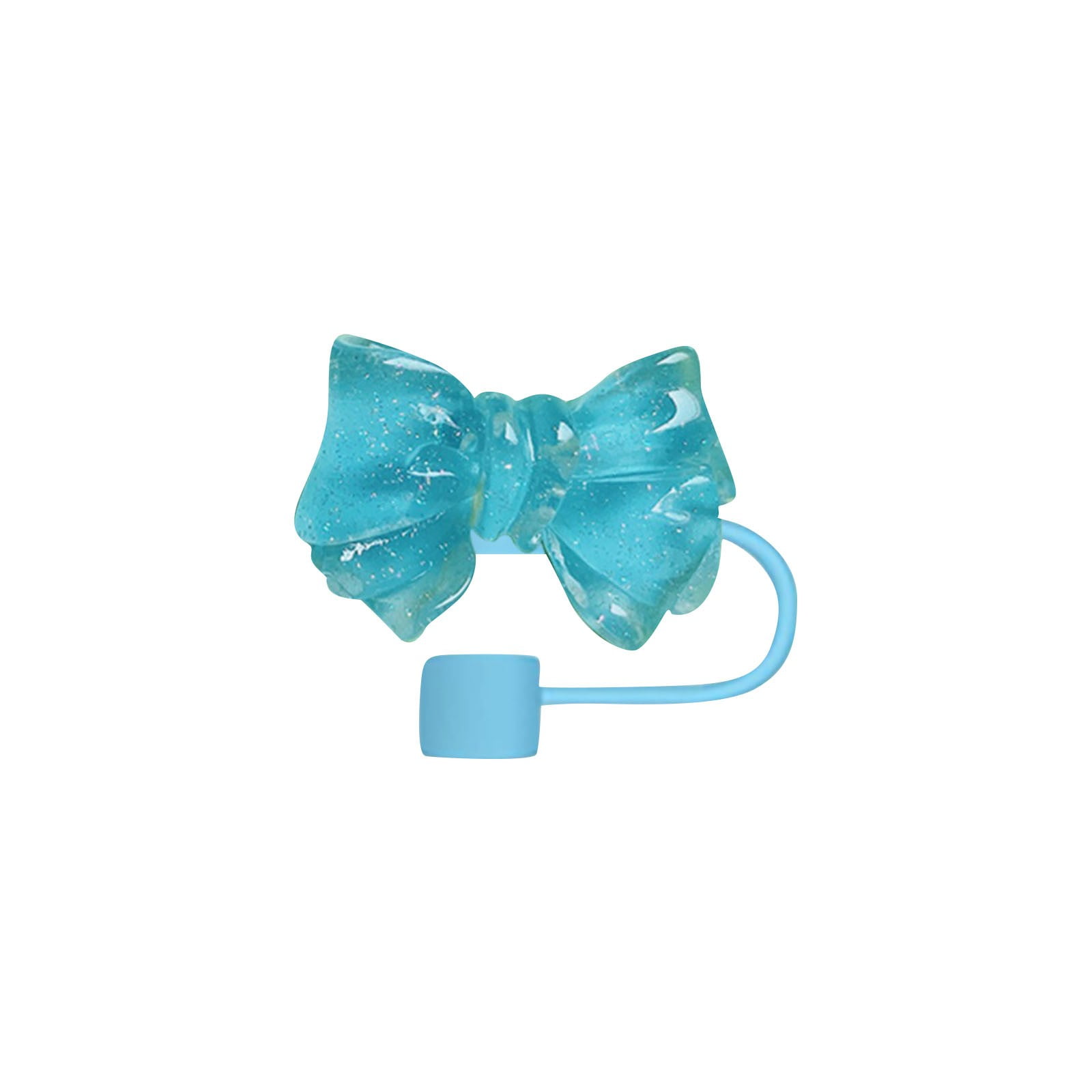 Classic Bow Straw Cap & Reusable Cute Silicone Straw Head Dust Cap ...