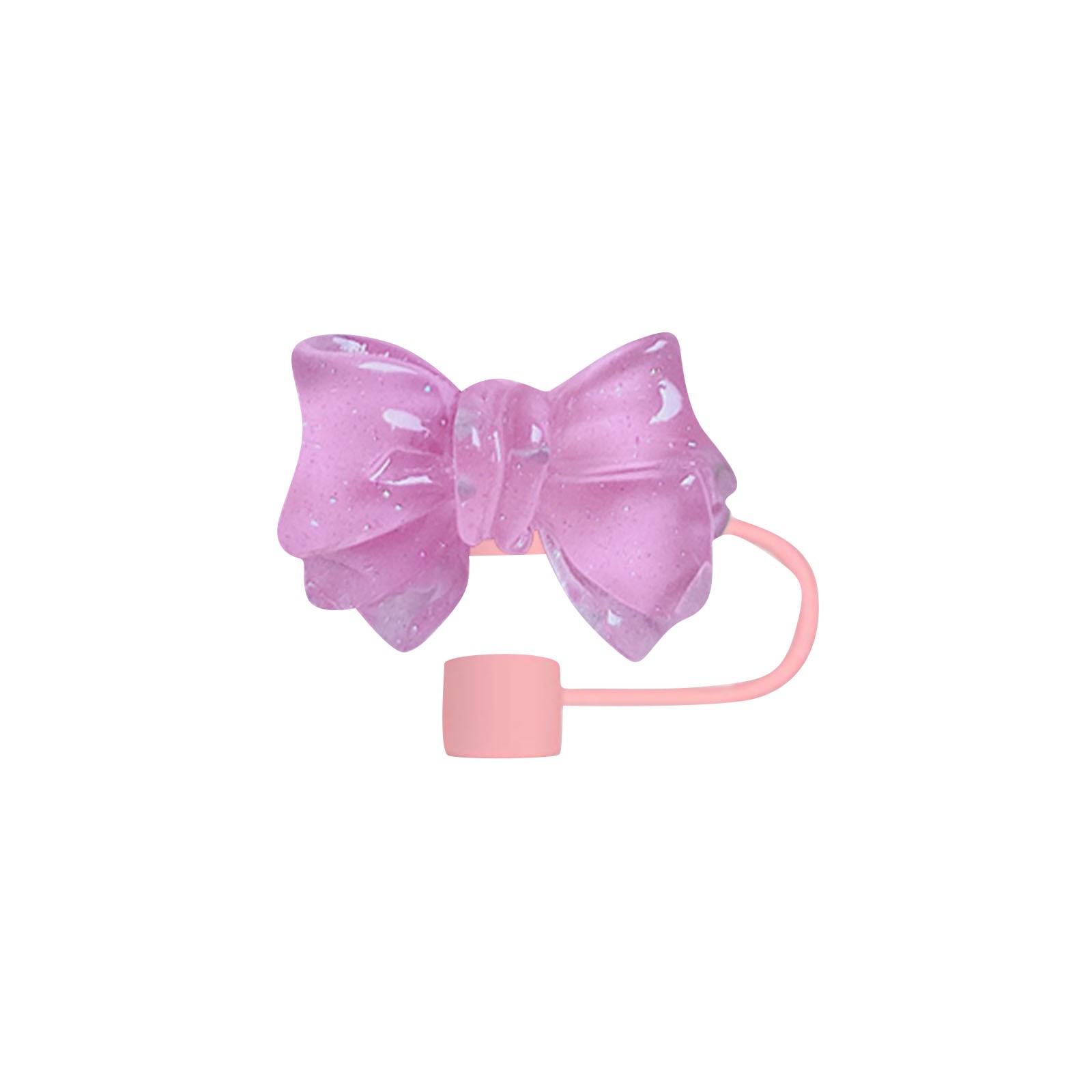 Classic Bow Straw Cap & Reusable Cute Silicone Straw Head Dust Cap ...