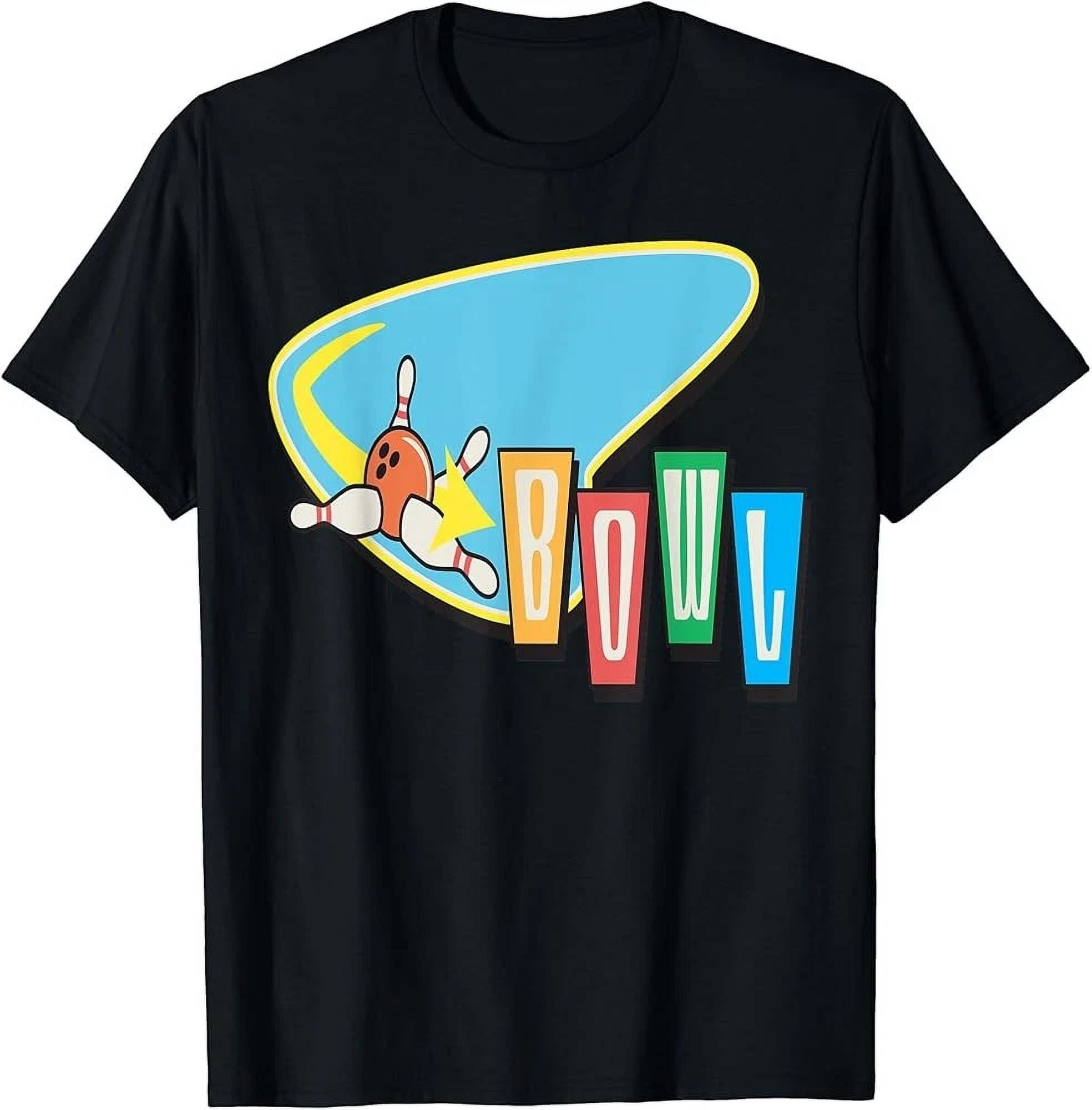 Classic Bowl T-Shirt Shirt Retro Cool Bowling Pins | eBay - Walmart.com