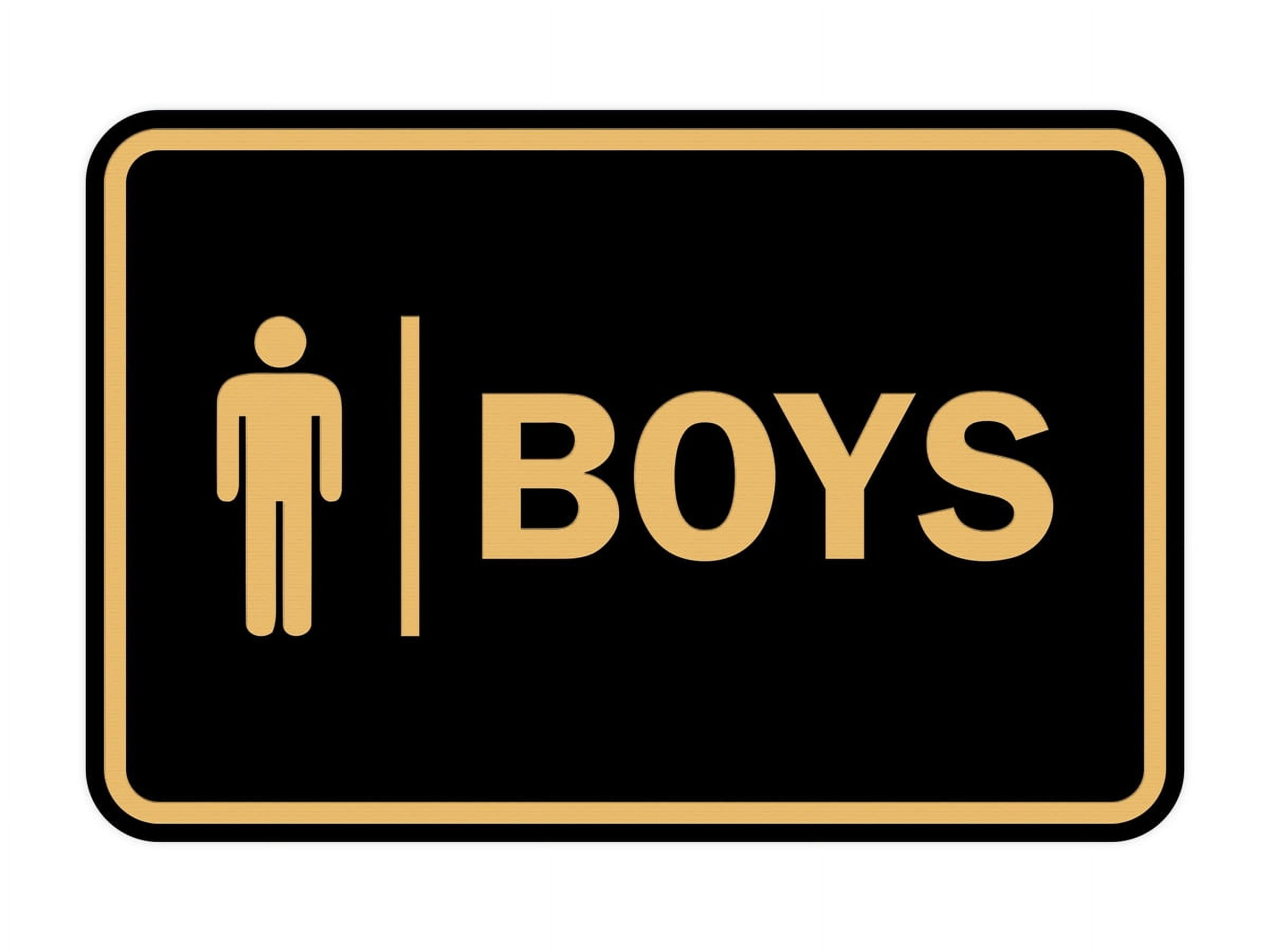 Classic Boys (male bathroom icon) Sign (Black Gold) - Large - Walmart.com